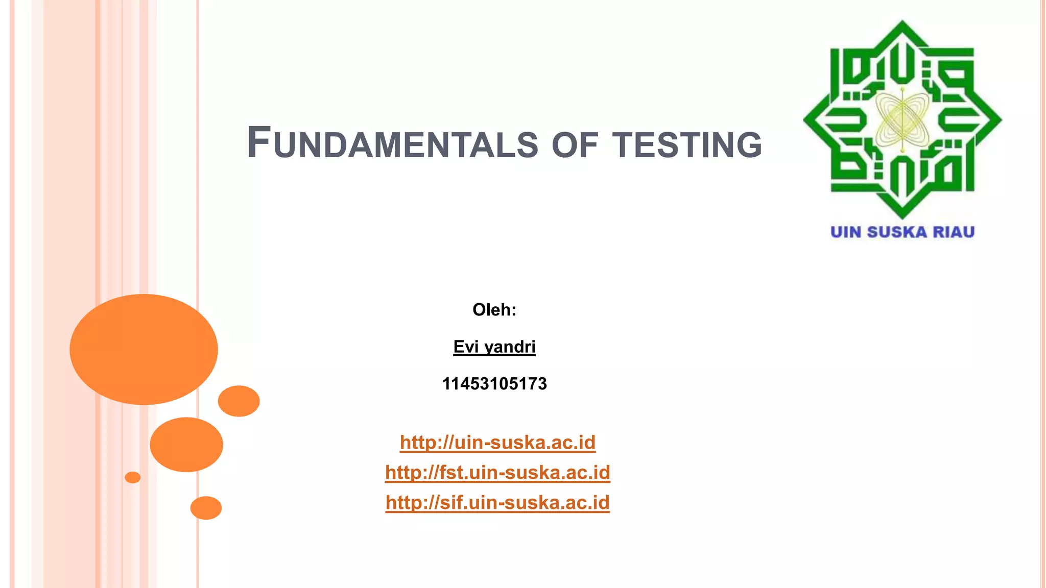 Fundamentals of testing | PPT | Free Download