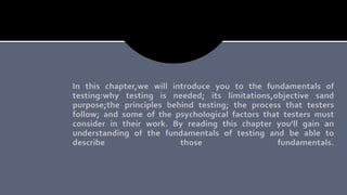 Fundamentals of testing | PPT