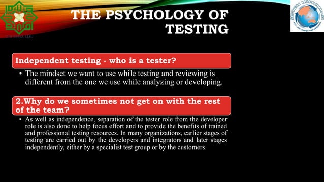 Fundamentals of testing | PPT