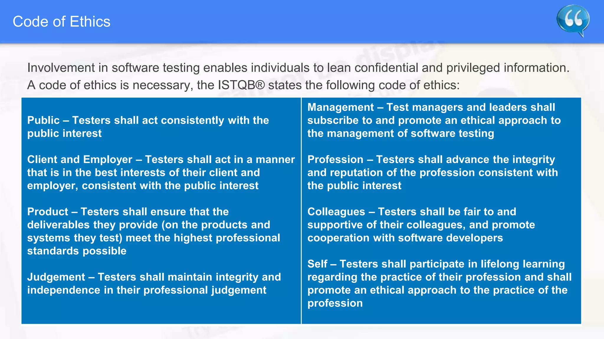 Fundamentals of Testing Section 1/6 | PPTX