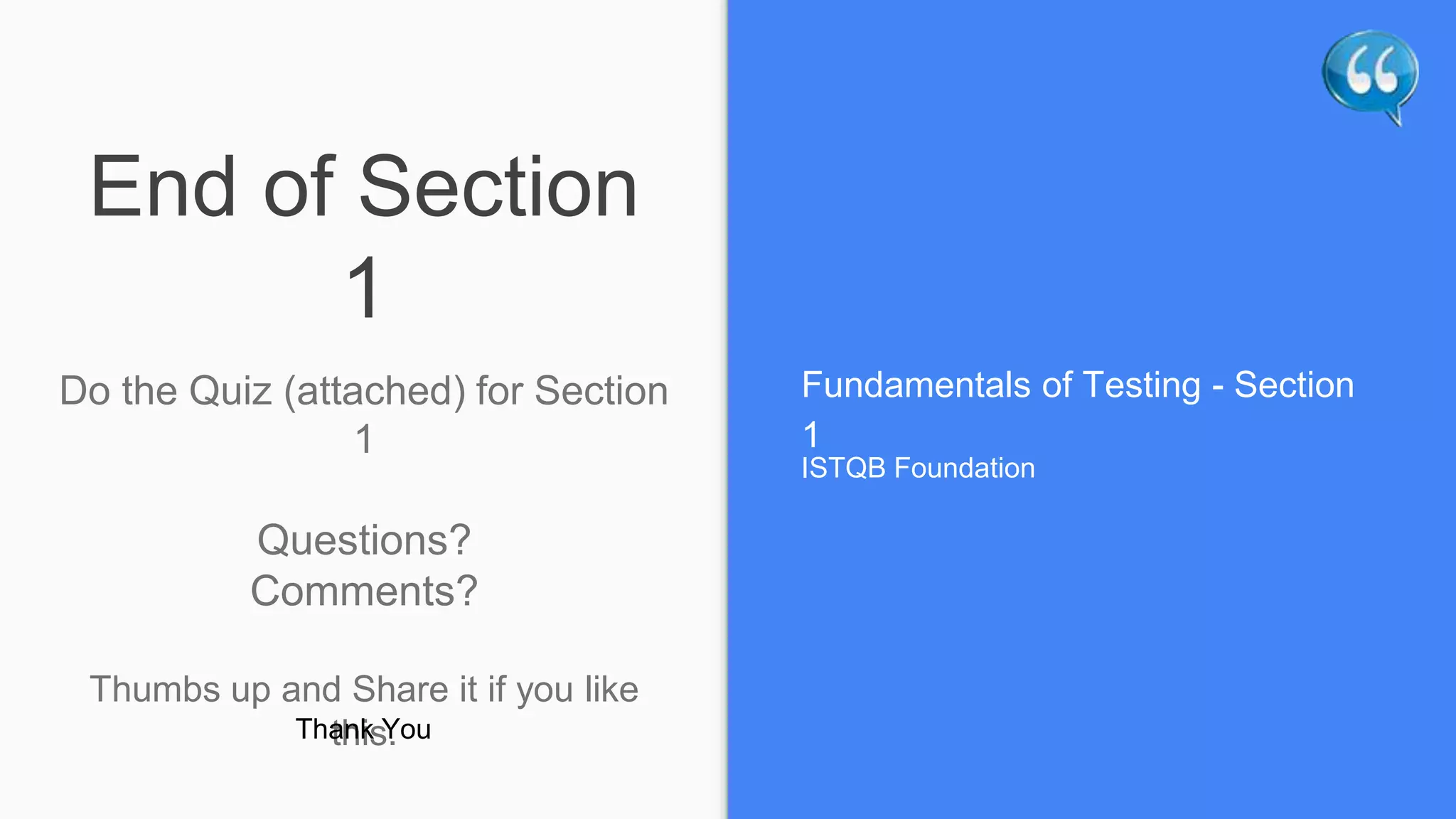 Fundamentals of Testing Section 1/6 | PPTX
