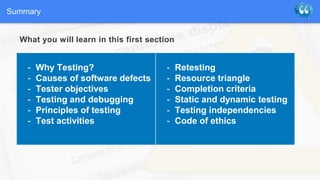Fundamentals of Testing Section 1/6 | PPTX