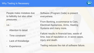 Fundamentals of Testing Section 1/6 | PPTX