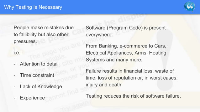 Fundamentals of Testing Section 1/6 | PPTX