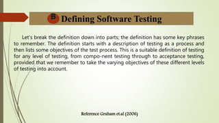 Fundamentals of testing what is testing (reference graham et.al (2006 ...