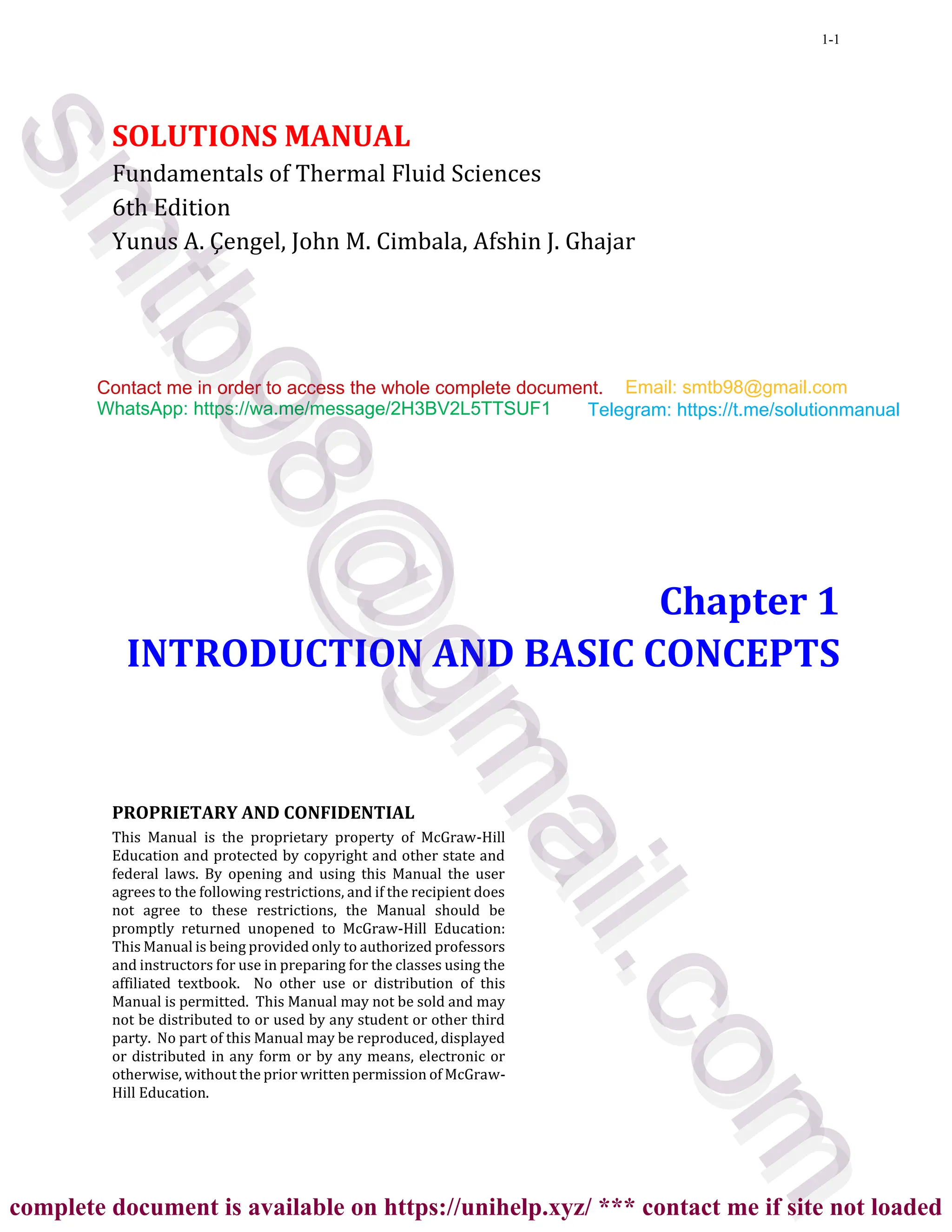 Complete Exercise Solutions - Fundamentals of Thermal Fluid Sciences ...