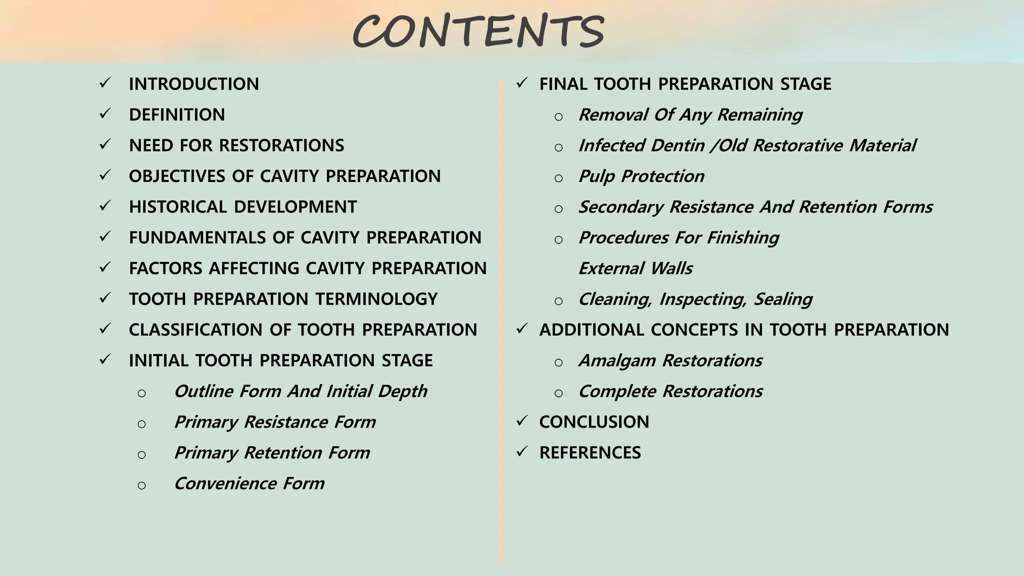 Fundamentals of Cavity preparation | PPTX
