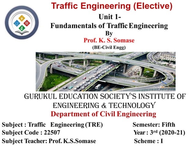 Fundamentals of traffic Engg | PPTX
