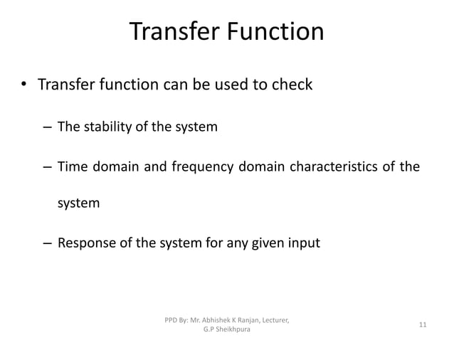 Fundamentals of Transfer Function in control system.pptx