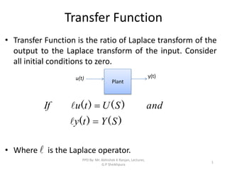 Fundamentals of Transfer Function in control system.pptx