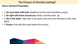 Fundamentals of worship Leading 20202pptx | PPTX