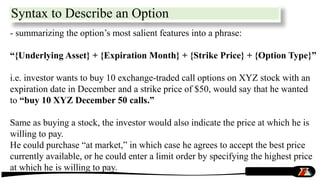 Fundamentals of Option Contracts | PPTX