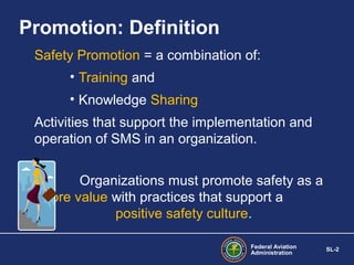 Safety Management Systems (SMS) Fundamentals: Promotion | PPT