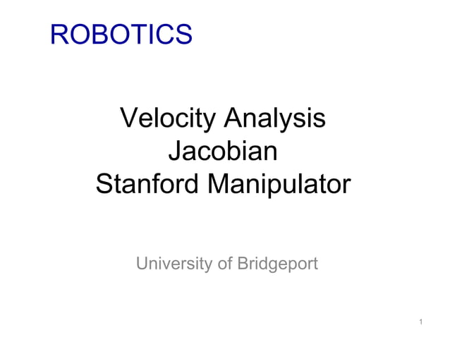 Fundamentals Robotics Jacobian Part2 Ppt
