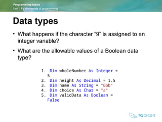 Fundamentals Topic 1 Programming basics.pptx