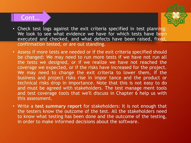 Fundamental test process | PPTX