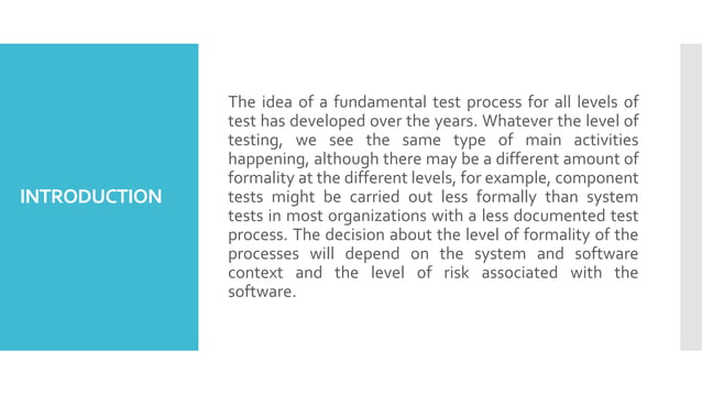 Fundamental test process | PPT