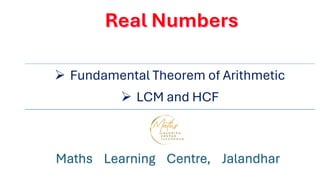 Fundamental theorem of arithmetic (Real numbers) | PDF