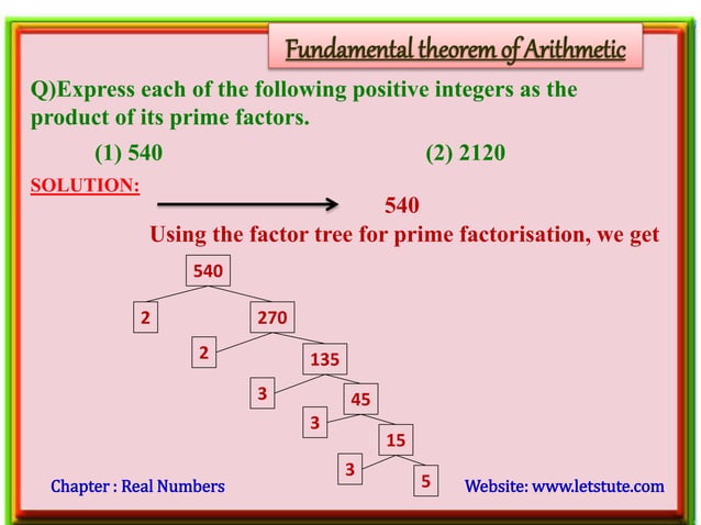Real Numbers - Problem based on Fundamental theorem of arithmetic class 10th maths | PPTX