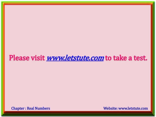 Real Numbers - Problem based on Fundamental theorem of arithmetic class 10th maths | PPTX