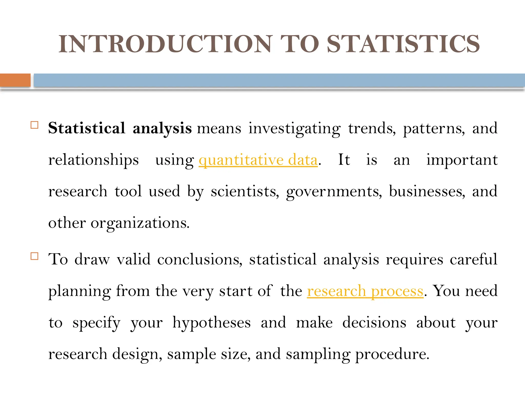 Statistical Analysis: FUNDAMENTAL TO STATISTICS.pptx | Free Download
