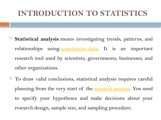 Statistical Analysis: FUNDAMENTAL TO STATISTICS.pptx | Free Download