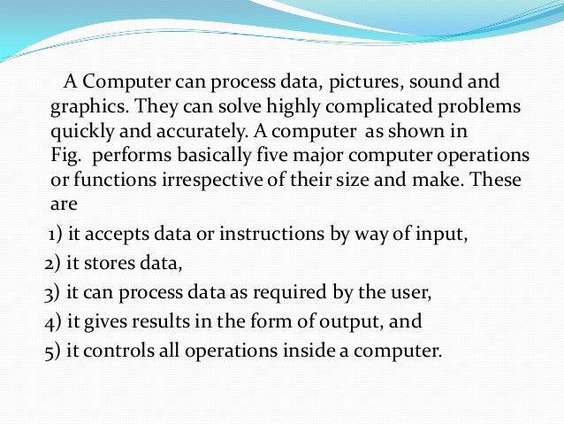 Fundamental units of computer