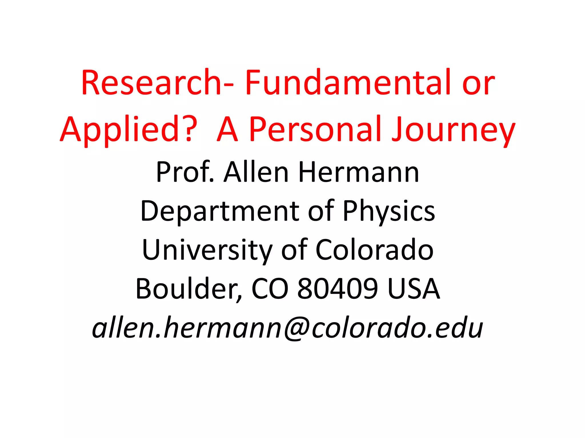 Fundamental vs applied research | PPT