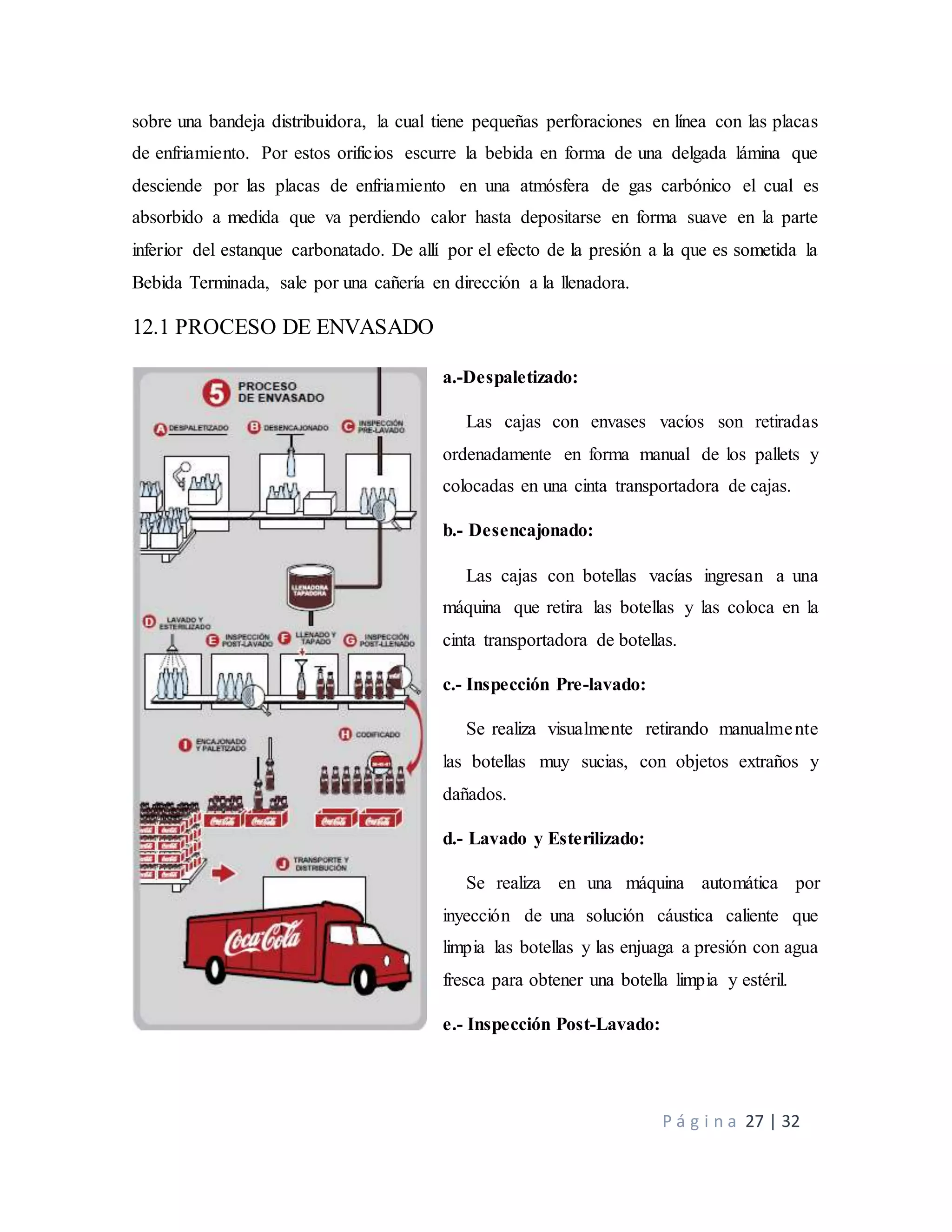 Proceso de producción y calidad de la embotelladora Coca-Cola en la ...