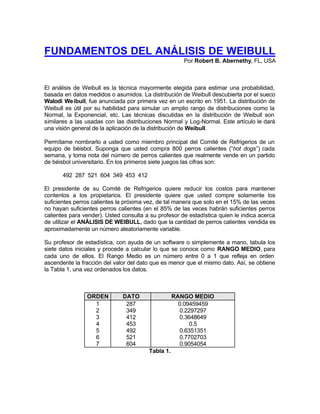 Fundamentos analisis weibull | PDF