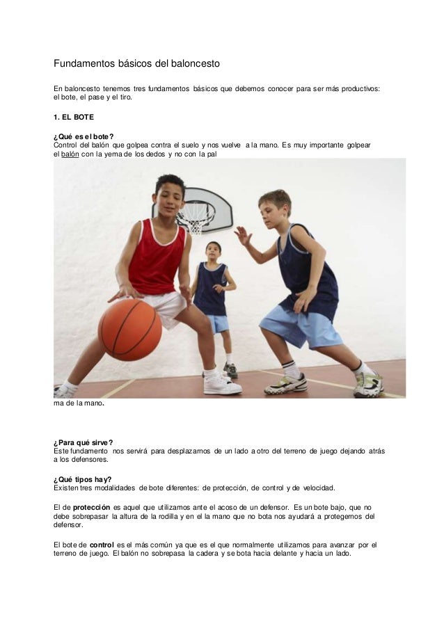 Fundamentos básicos del baloncesto
