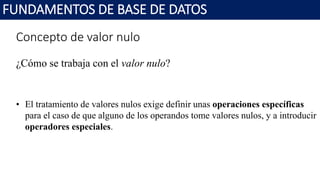 Fundamentos de BD - unidad 3 modelo relacional | PPTX