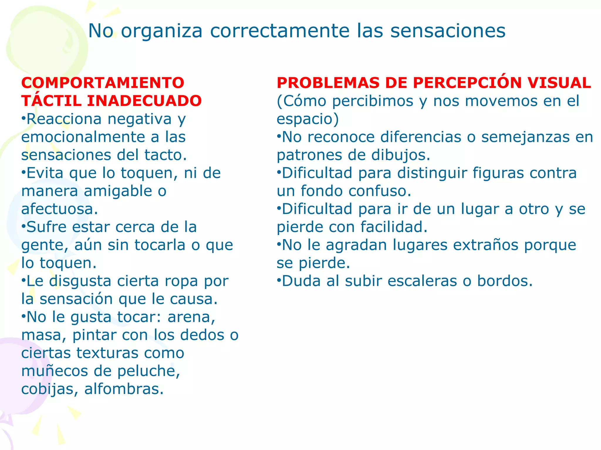 Fundamentos de la integración sensorial | PPT