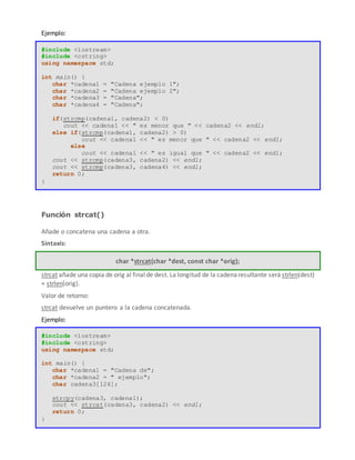 Fundamentos de programación librería string C++ | DOCX