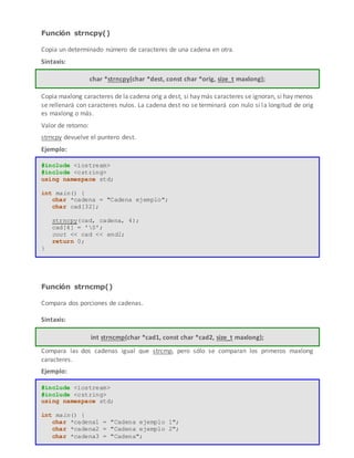 Fundamentos de programación librería string C++ | DOCX