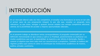 Educación en posgrado | PPTX
