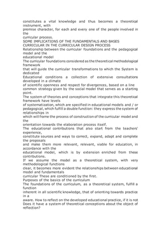 Fundaments of the curriculum | DOCX