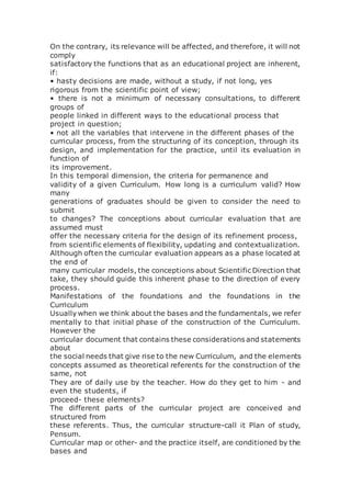 Fundaments of the curriculum | DOCX