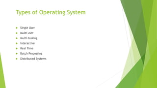 The basic fundamentals' of operating system | PPT