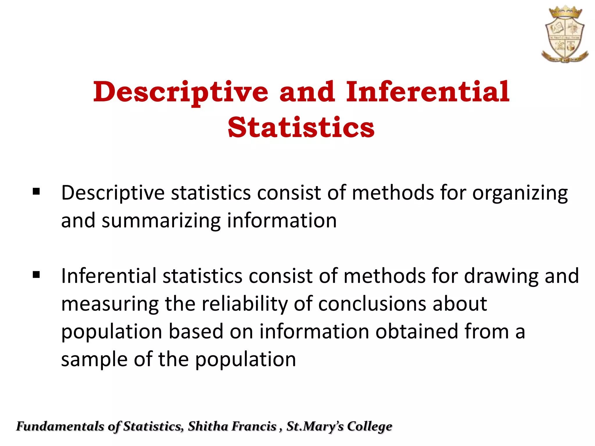 Statistics:Fundamentals Of Statistics | PPTX