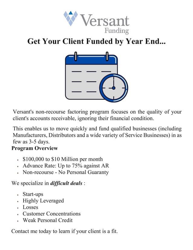 Get Your Client Funding by Year End with Factoring | PDF