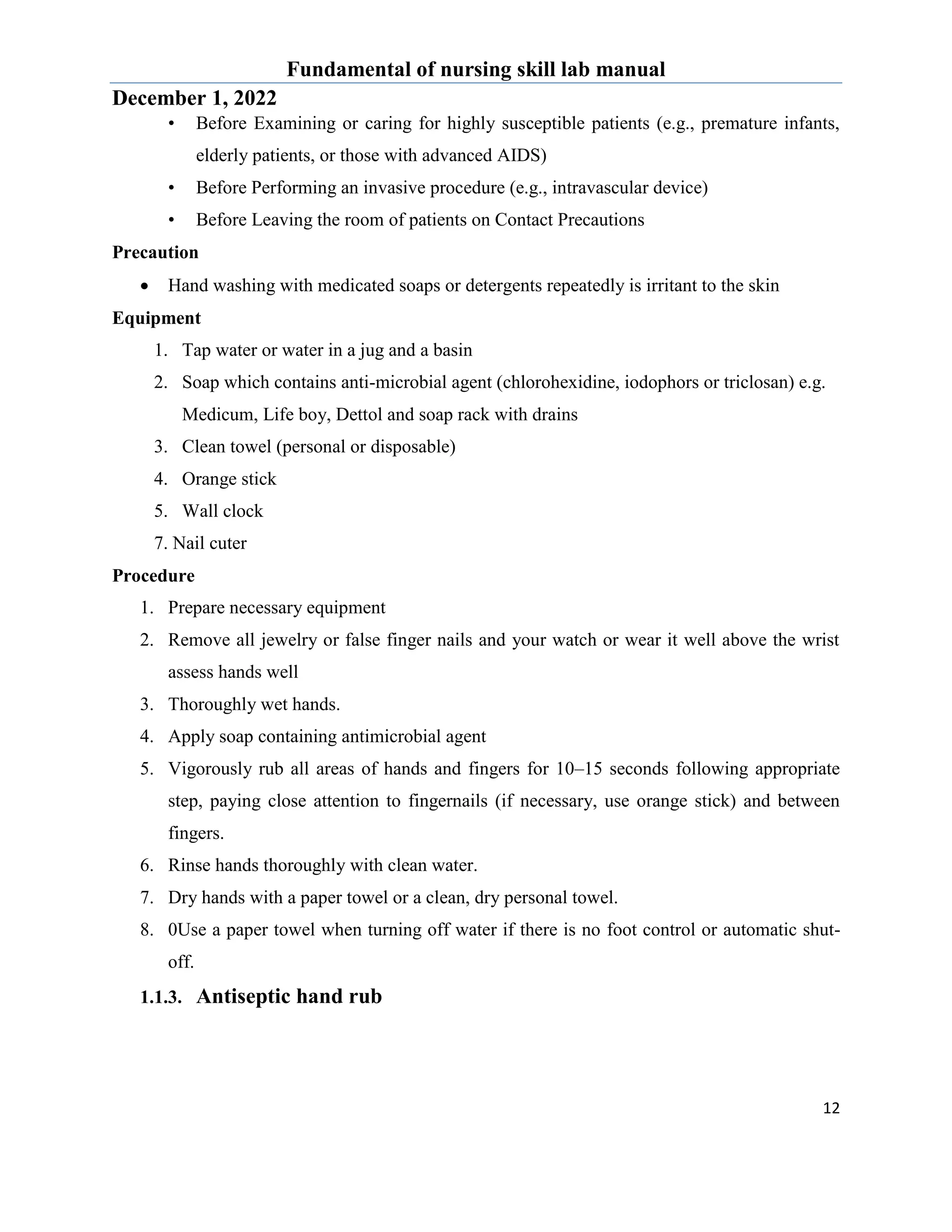 Fundemental of Nursing skill lab manual - Copy.docx
