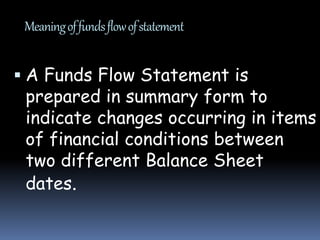 Fund flow statement ppt | PPTX