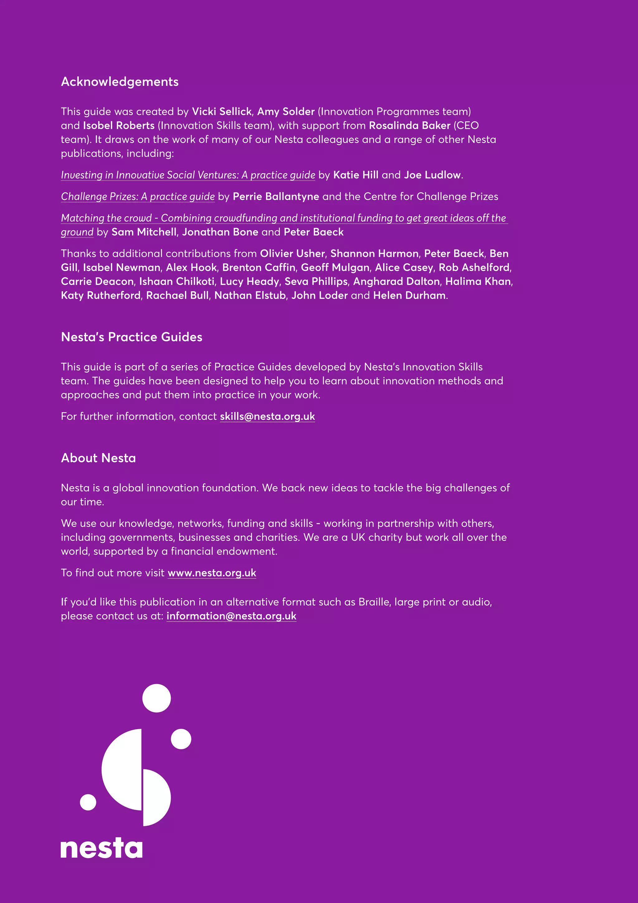 Nesta Funding Innovation Guide | PDF