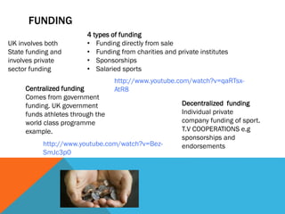 Group Research Task - Funding and support: UK Sport | PPT