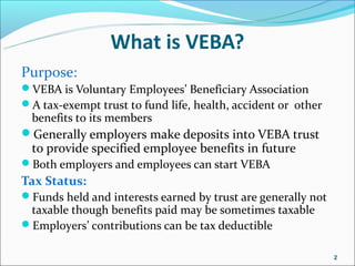 Funding employee benefits through VEBA | PPT