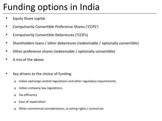 Funding option in india brief comparative analysis | PPTX