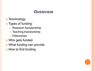 Funding Your Graduate Education | PPTX