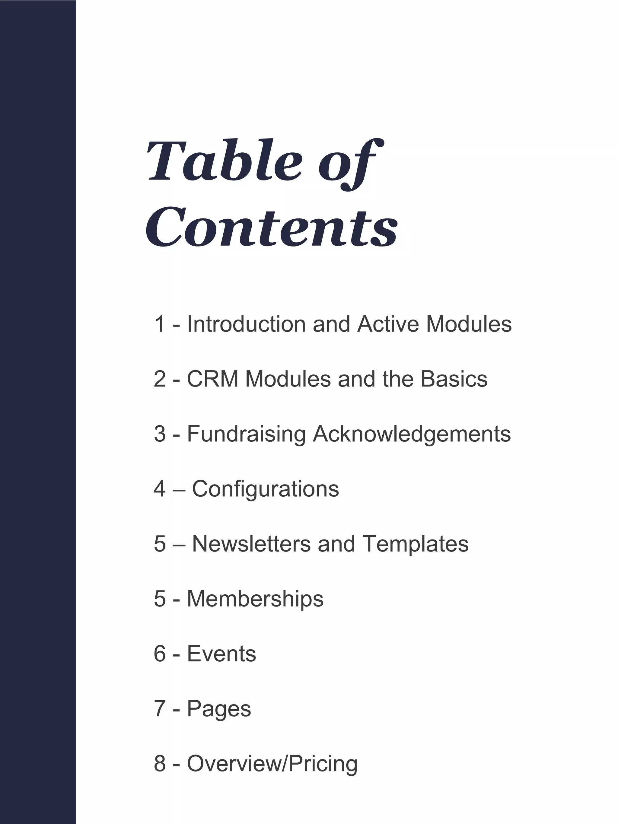 Fundly CRM Modules | PDF