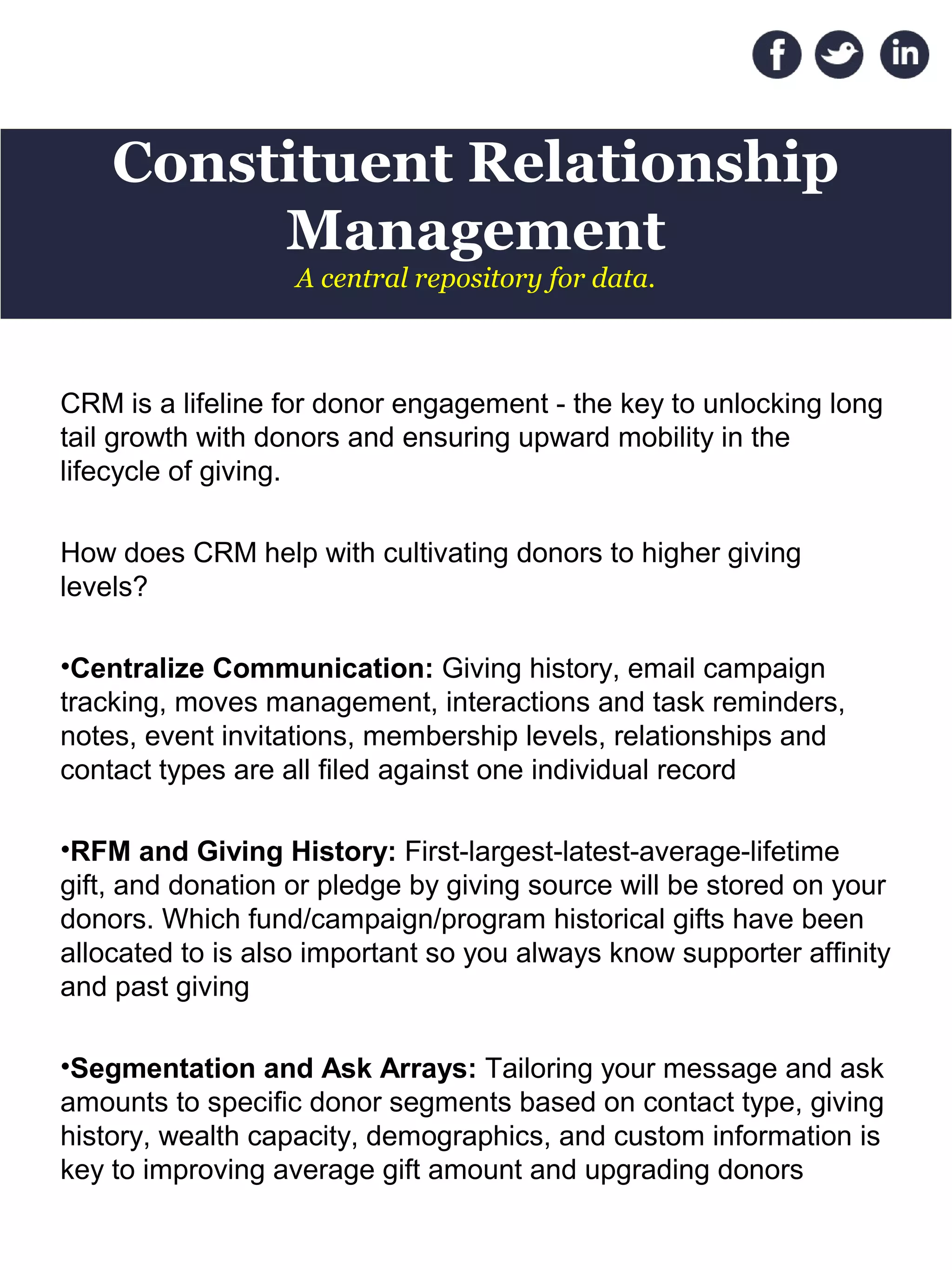 Fundly CRM Modules | PDF